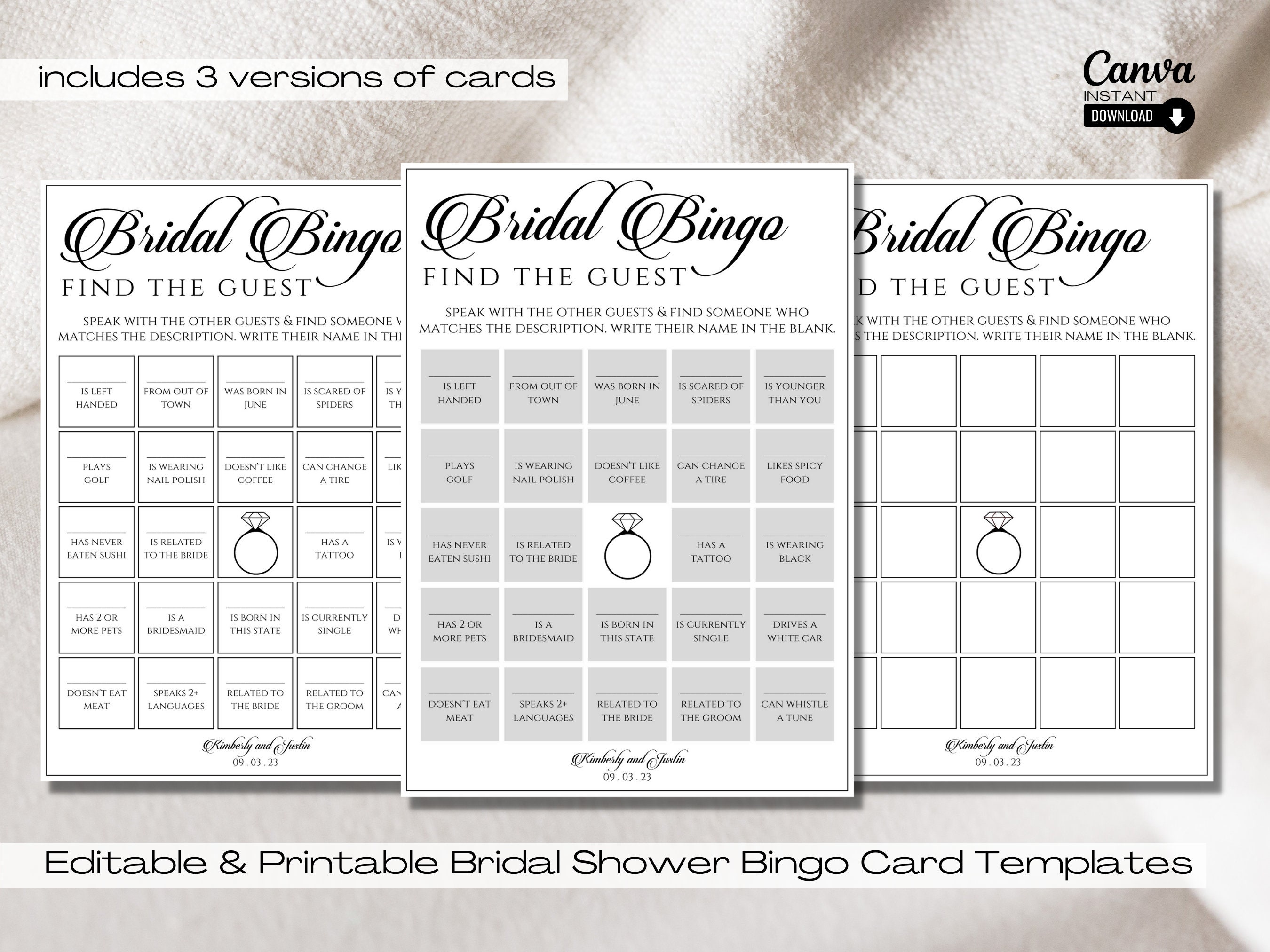 Editable Bridal Shower Game Printable Bridal Bingo Games - Etsy Canada