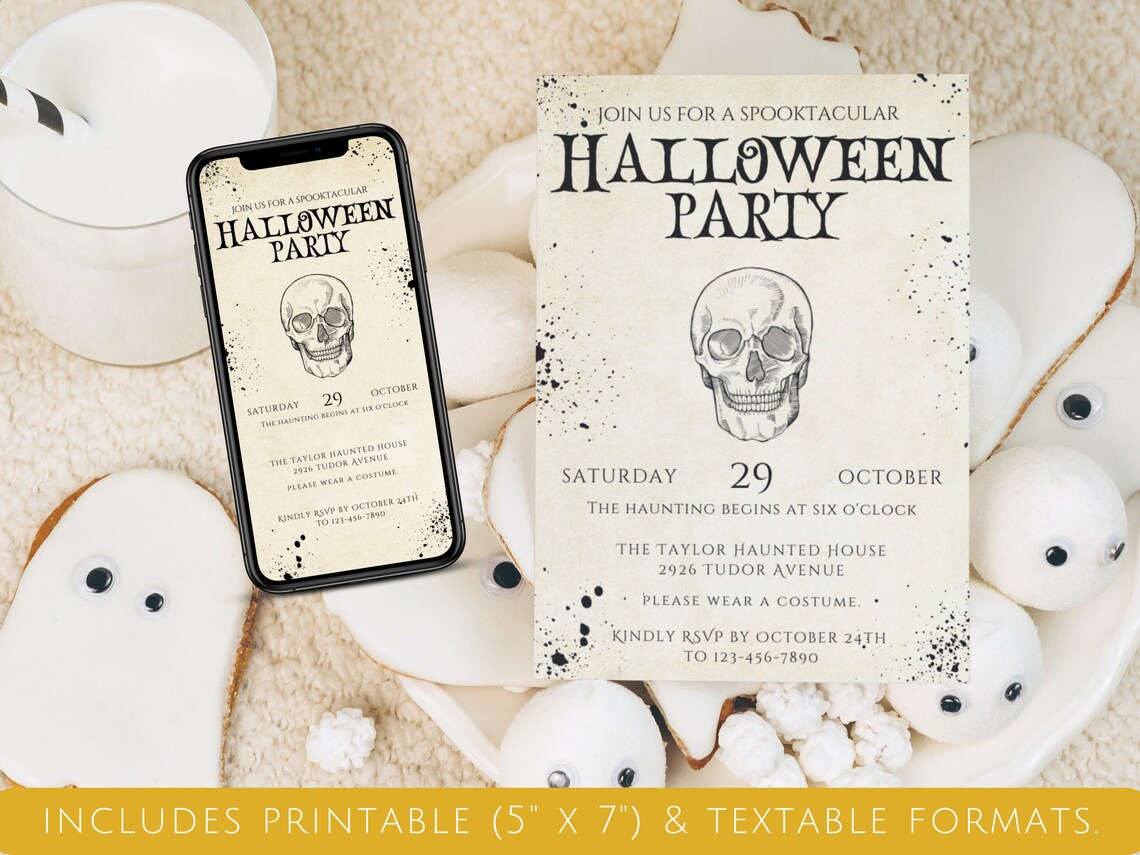 Editable Halloween Party Invitation Printable Halloween Party - Etsy