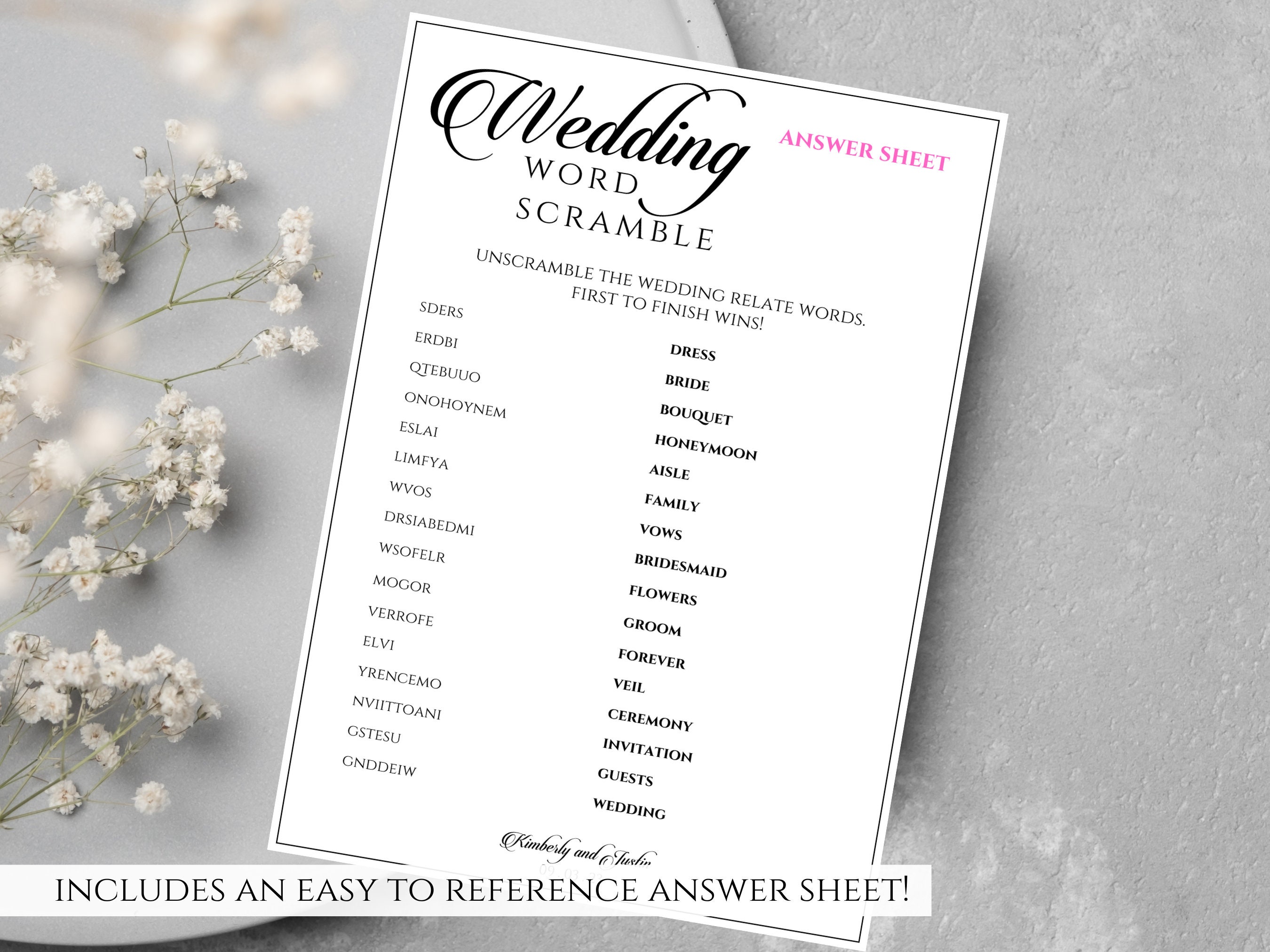 Editable Wedding Word Scramble Template Printable Bridal Word - Etsy