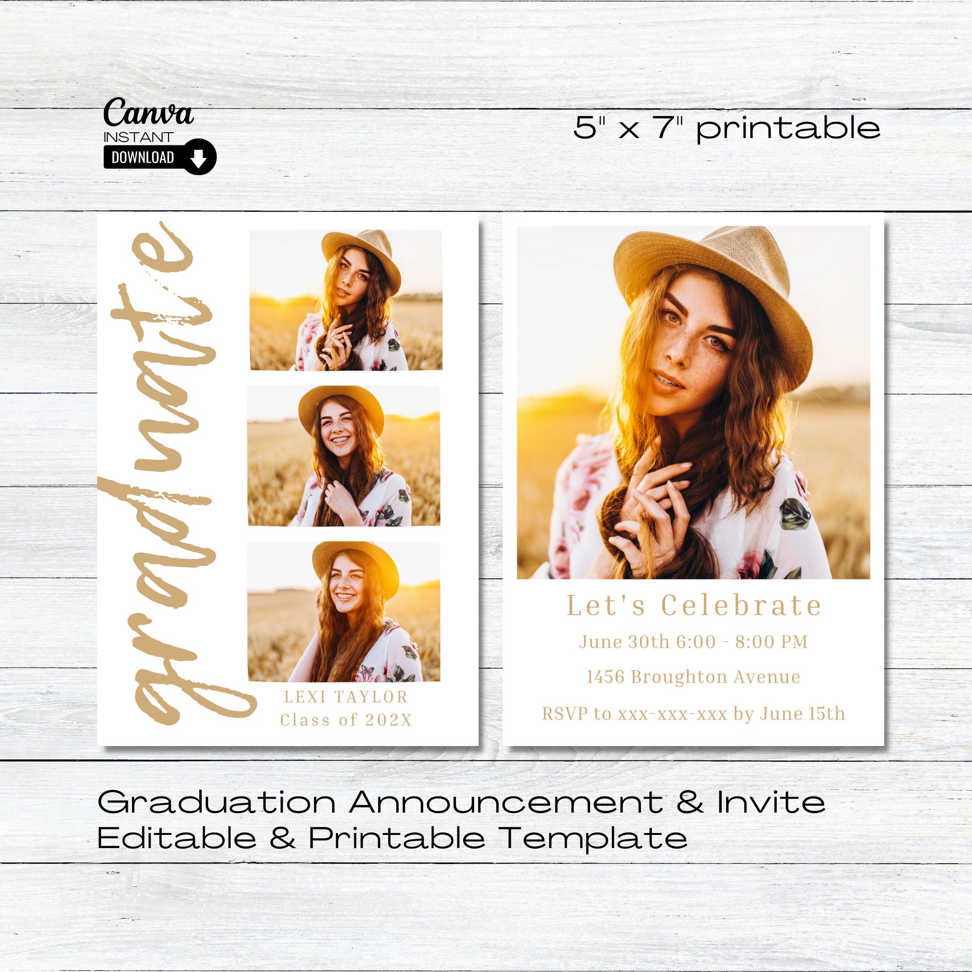 Editable Graduation Party Invitation Printable Graduation - Etsy