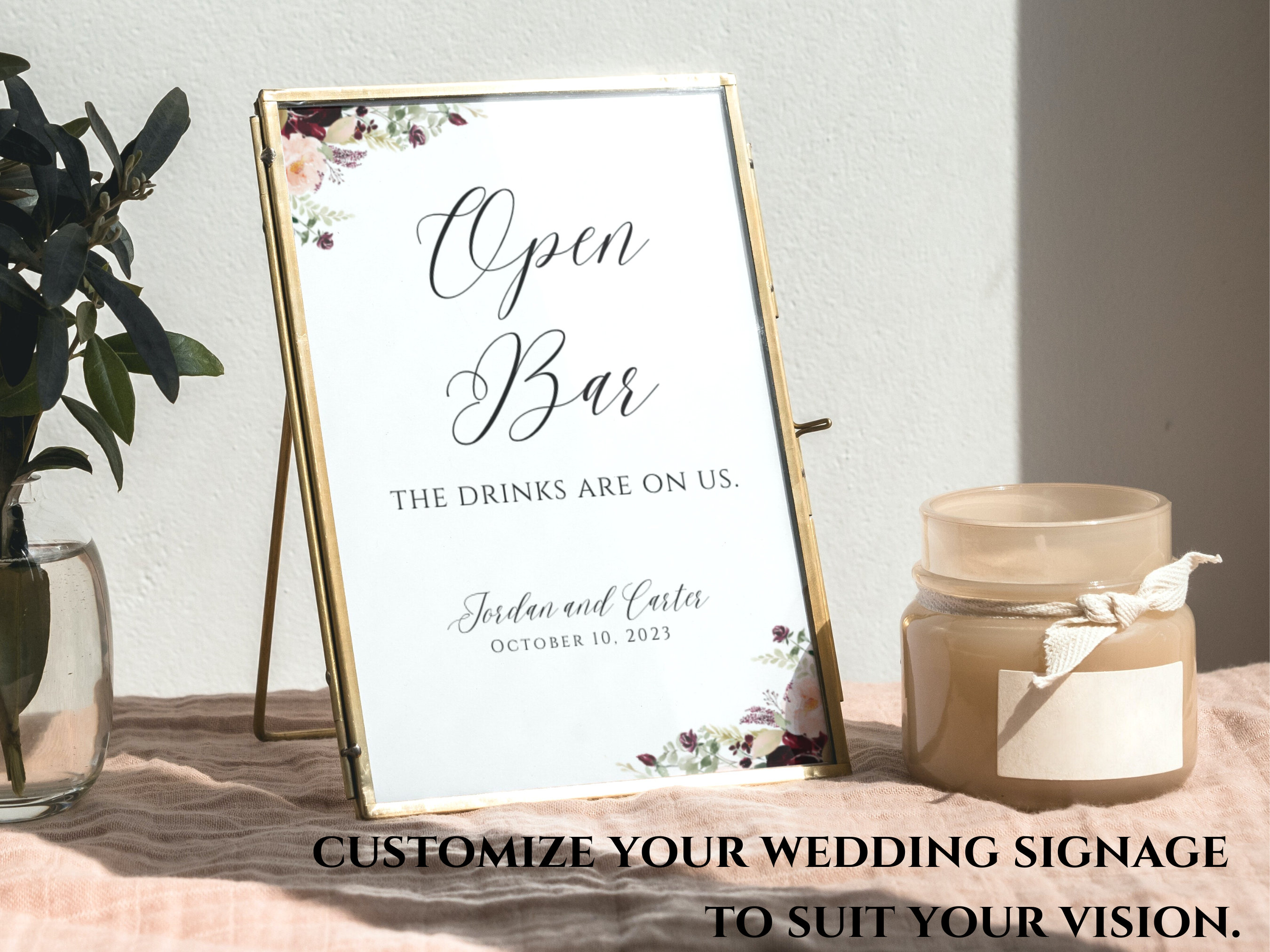 Editable Wedding Table Sign Template Minimalist Wedding Table - Etsy