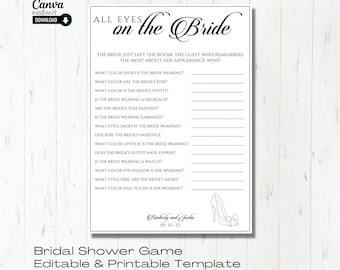 Editable Bridal Shower Game, Printable Minimalist Wedding Shower Game ...