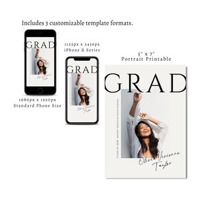 Editable Modern High School Graduation Photo Invitation Template ...