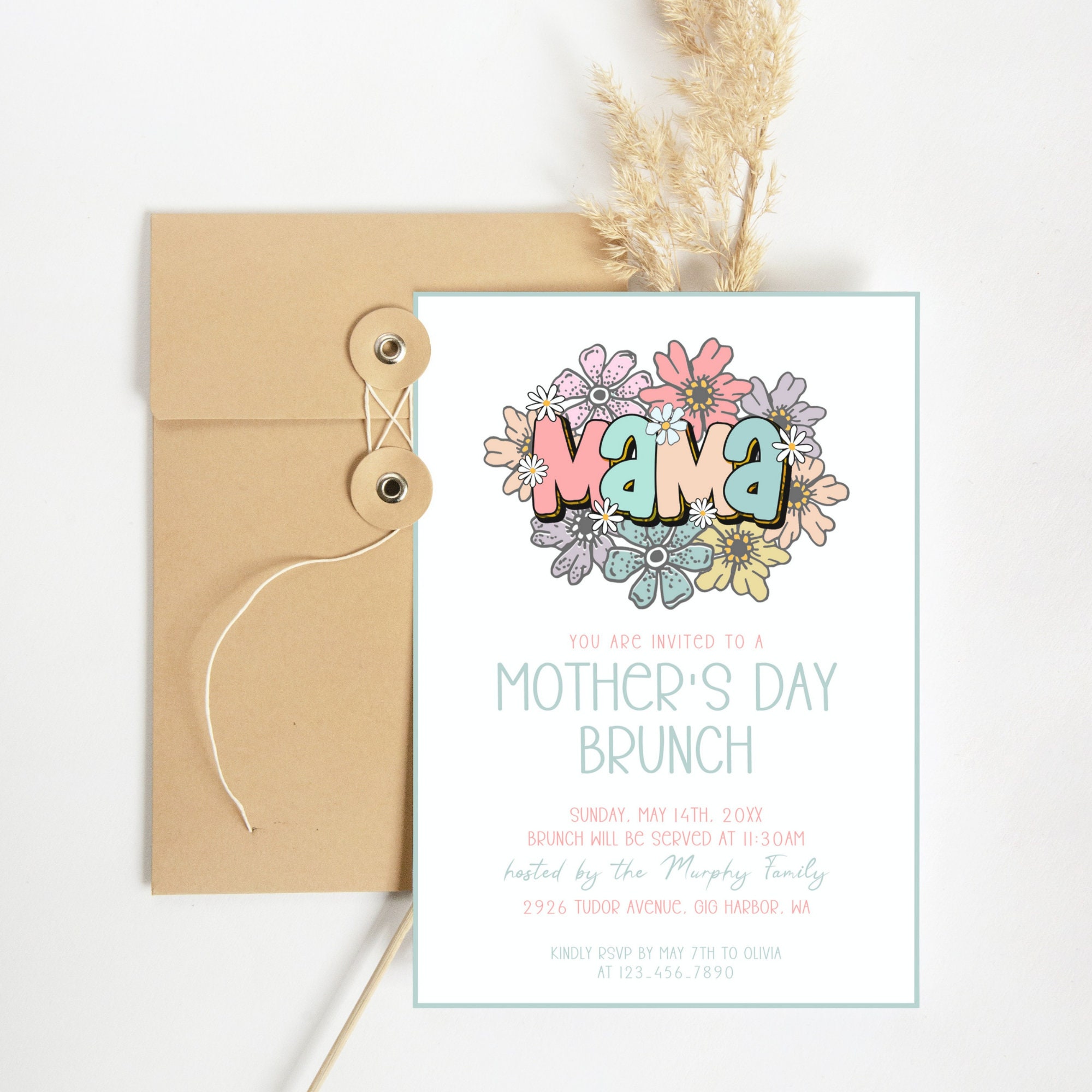 Editable Mothers Day Brunch Invitation Printable Mother's - Etsy