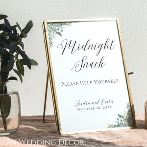Midnight Snack Wedding Sign Printable Wedding Sign Late - Etsy