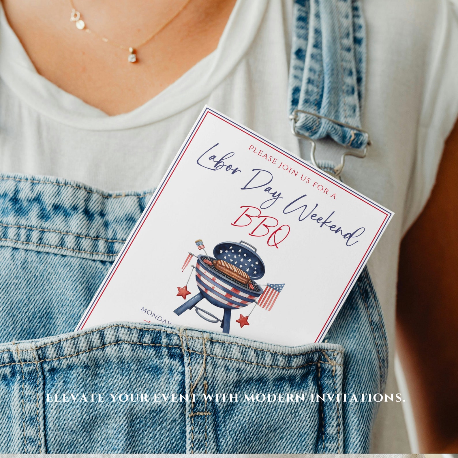 Labor Day BBQ Invitation Template: Editable Party Invite (digital ...