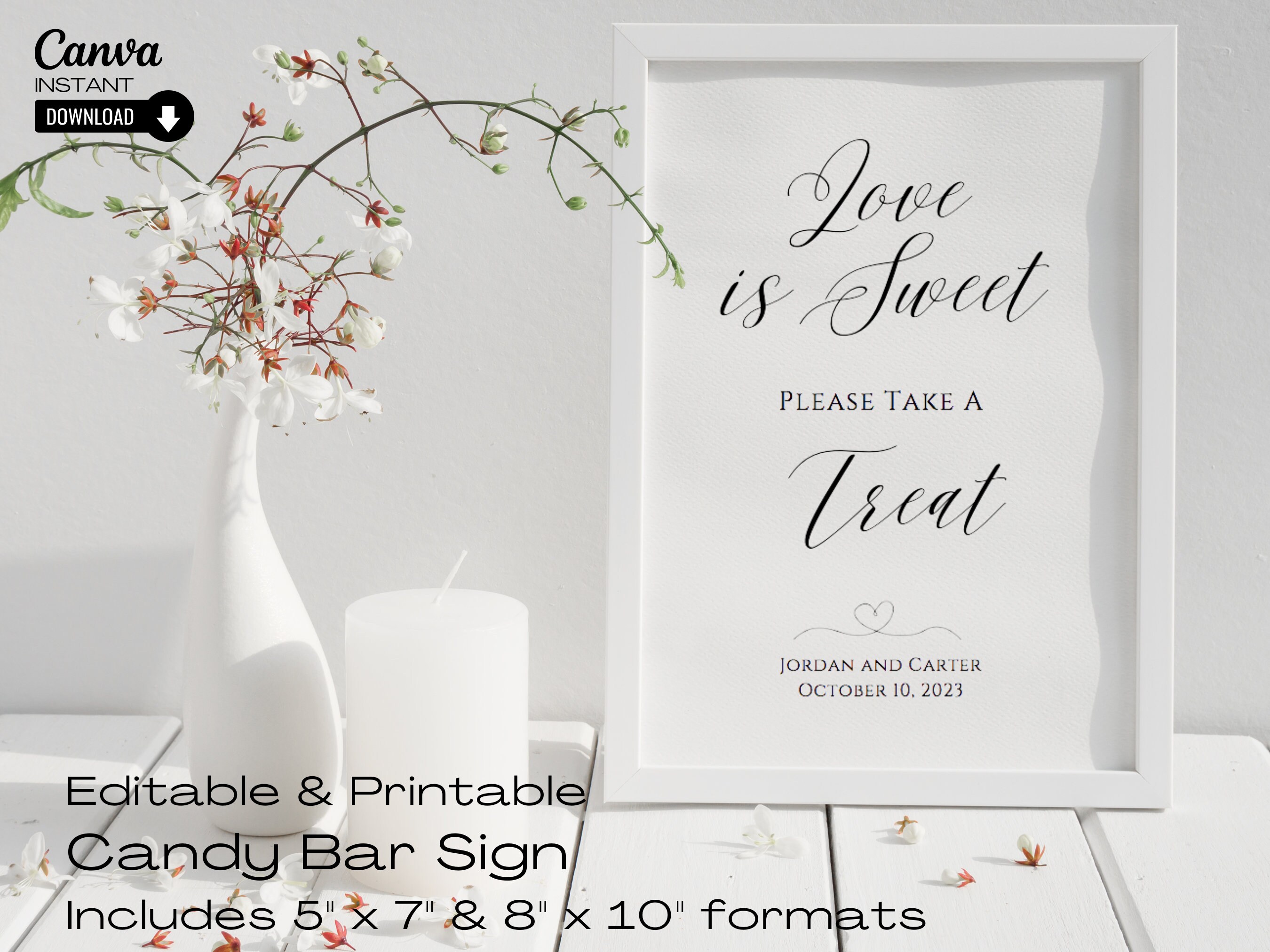 Wedding Candy Bar Sign DIY Printable Wedding Sign Sweet Cart - Etsy UK
