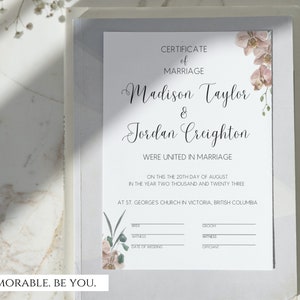 Editable Wedding Certificate Template Marriage Certificate - Etsy