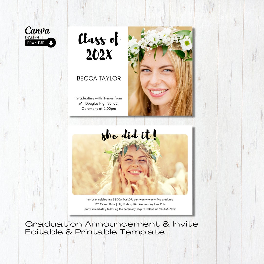 Editable Graduation Party Invitation Printable Graduation - Etsy