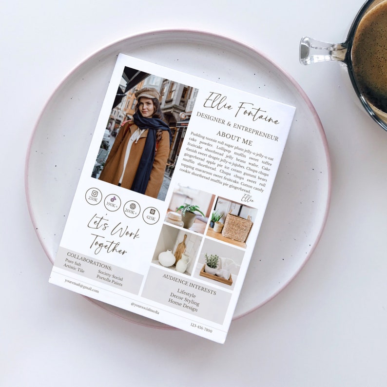 Influencer Media Kit Template Influencer Media Kit Blogger - Etsy