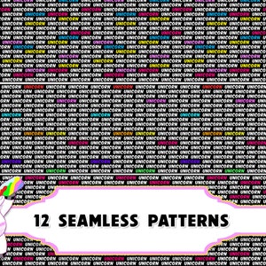 Unicorn Seamless Text Patterns Digital Paper Pack Repeating - Etsy