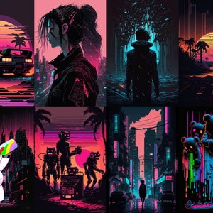 Dark Synth Wall Collage Kit 121 PCS Cyberpunk Aesthetic - Etsy