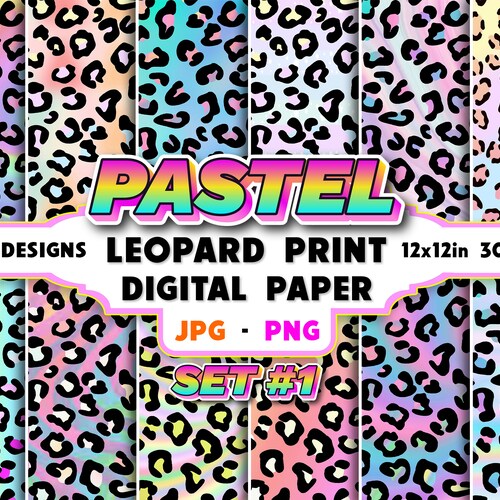 Colorful Leopard Background Cheetah Animal Print Digital - Etsy