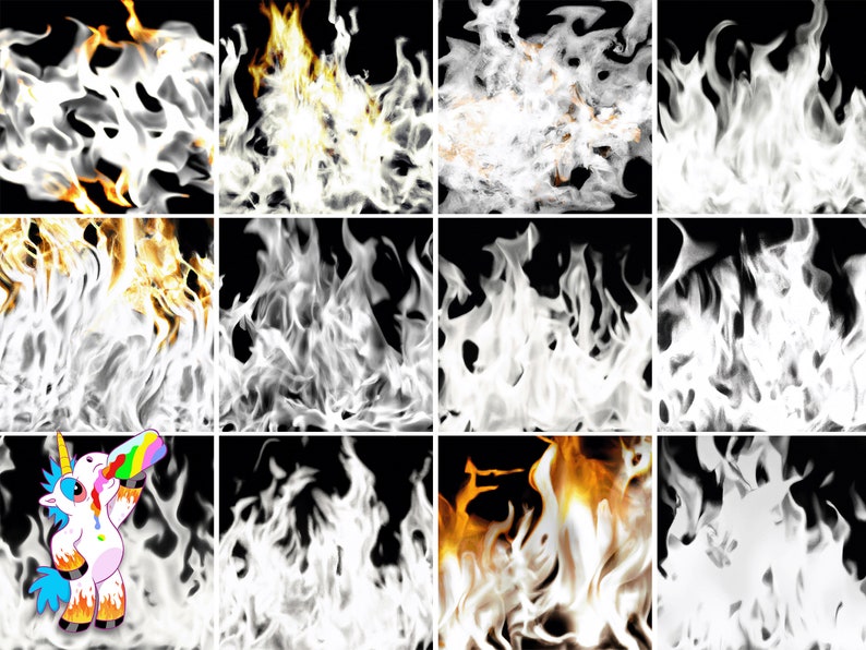 White Fire Digital Papers White Flames Wallpaper Fire - Etsy