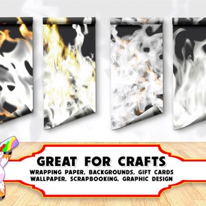 White Fire Digital Papers White Flames Wallpaper Fire - Etsy