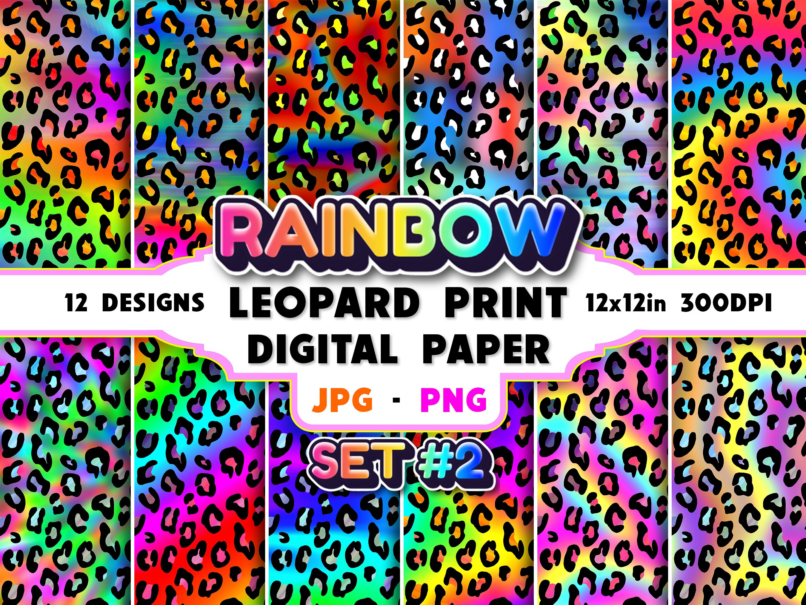Rainbow Animal Print Wallpaper