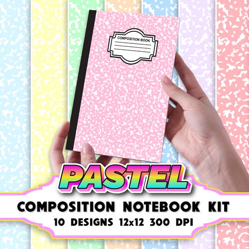 Composition Notebook Digital Paper Composition Book Cover - Etsy