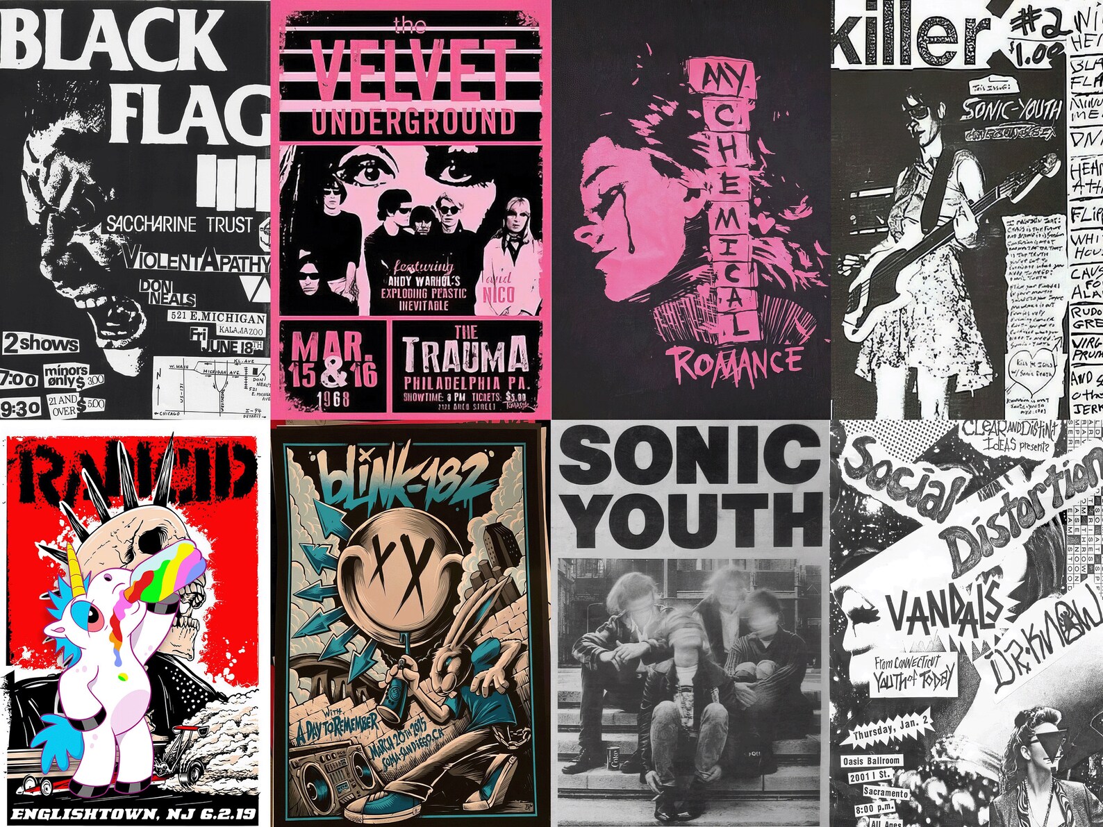 Punk Poster Wall Collage Kit 150 PCS Punk Rock Band Flyers - Etsy