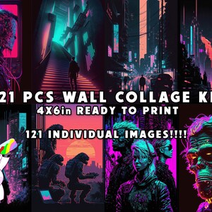 Dark Synth Wall Collage Kit 121 PCS Cyberpunk Aesthetic - Etsy