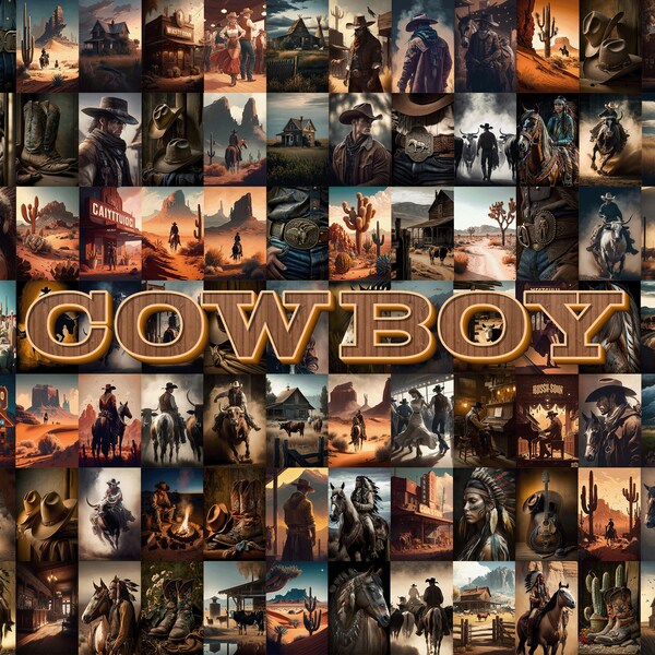 Western Wallpaper Collage - Etsy