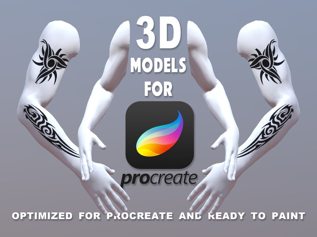 3D Models for Procreate Left & Right Arm Bundle for Tattoo - Etsy