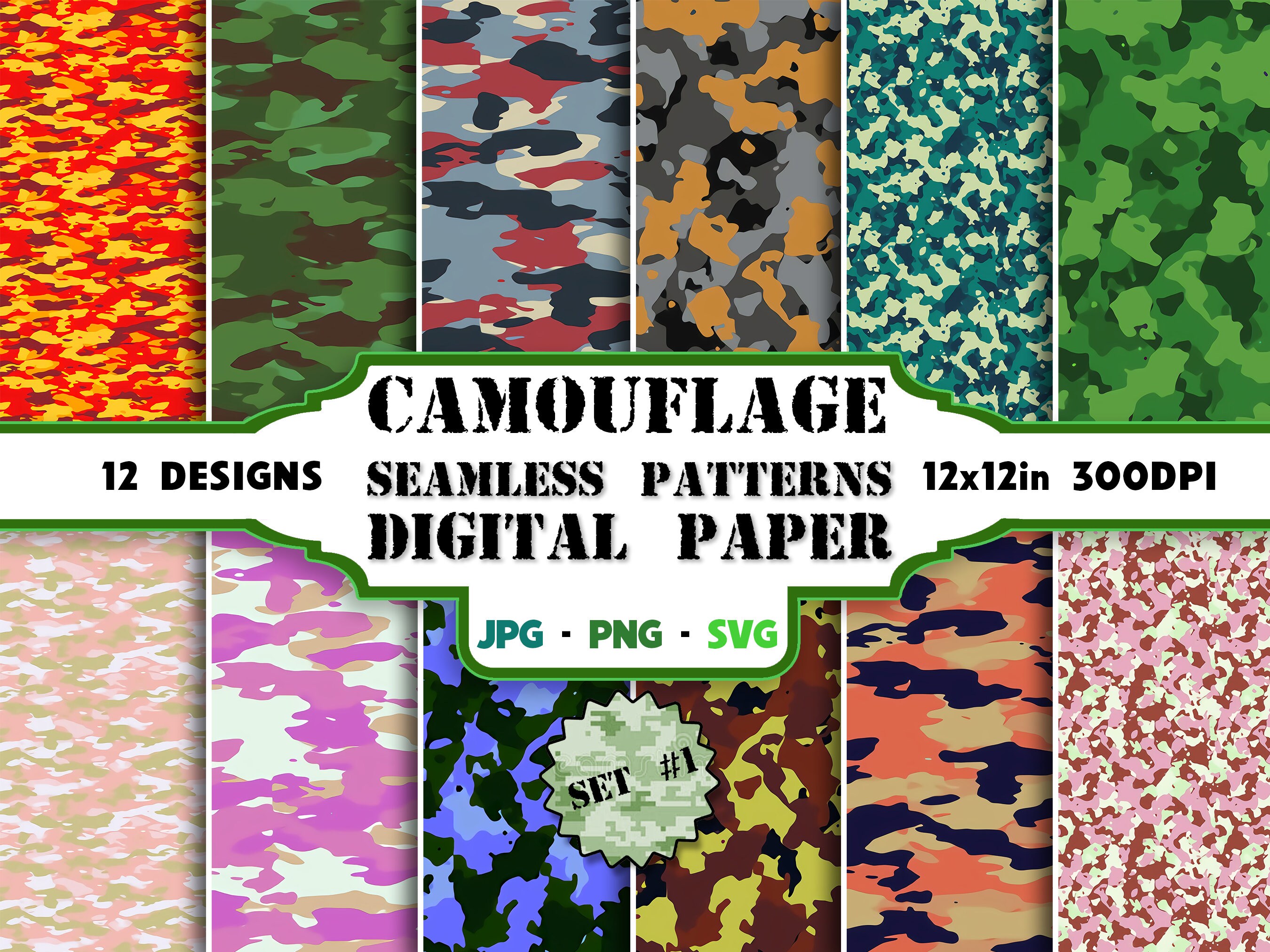 Hunting Camo Patterns Vector