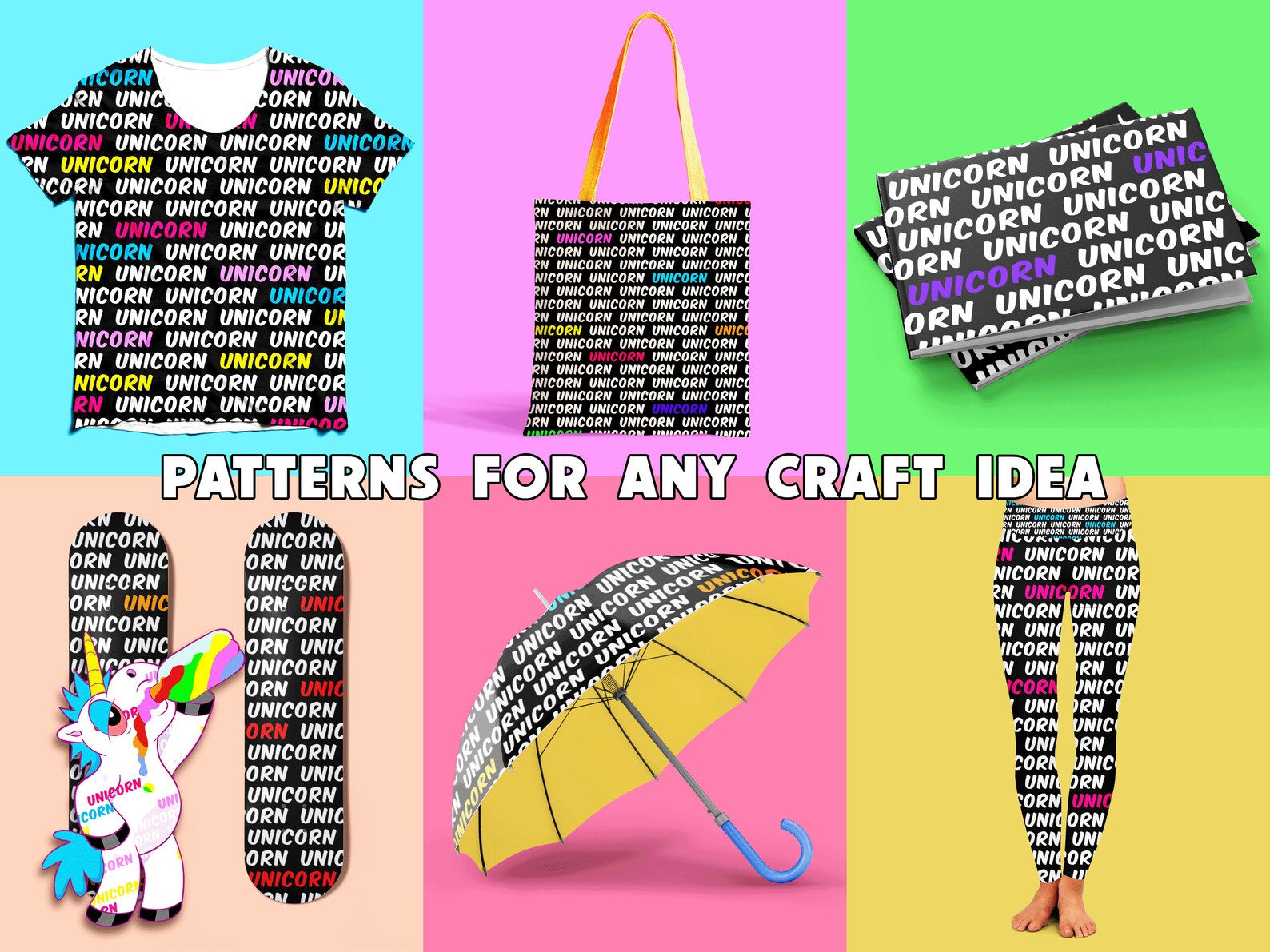 Unicorn Seamless Text Patterns Digital Paper Pack Repeating - Etsy