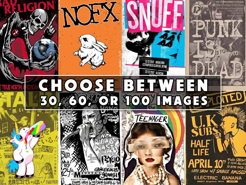 Punk Rock Wall Collage Kit PRINTED Punk Band Posters Punk - Etsy