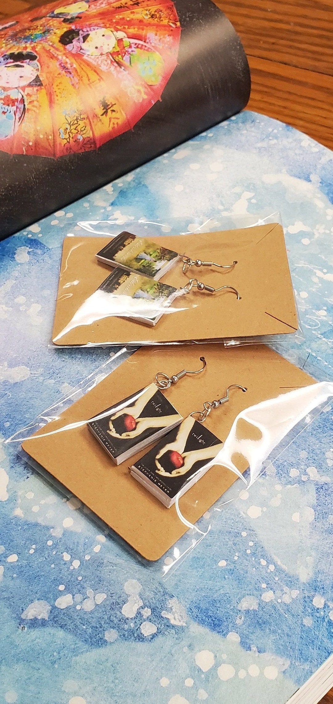Custom Mini Book Earrings - Etsy