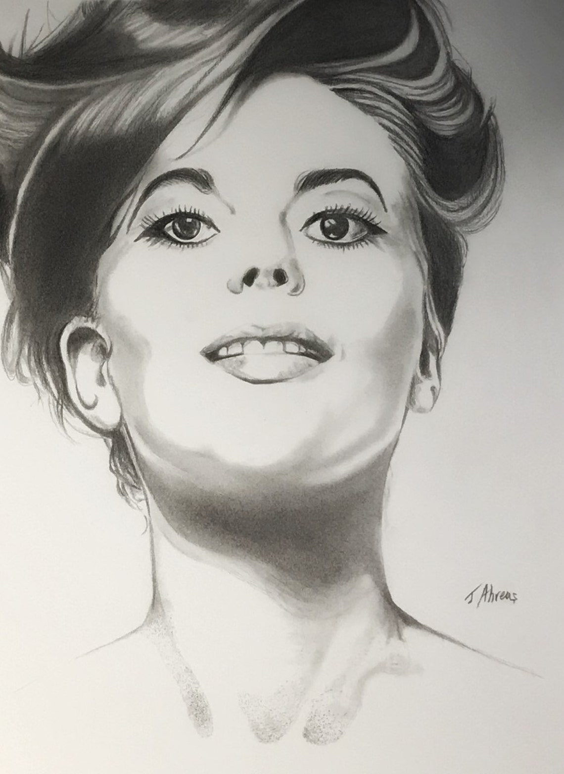 NATALIE WOOD 16x20 Original Pencil Drawing by John Ahrens - Etsy