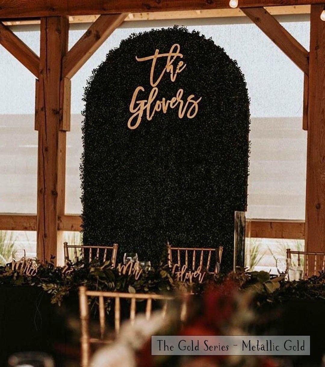 Hanging Backdrop Name Sign: Wedding Last Name Sign or Head Table Sign L ...