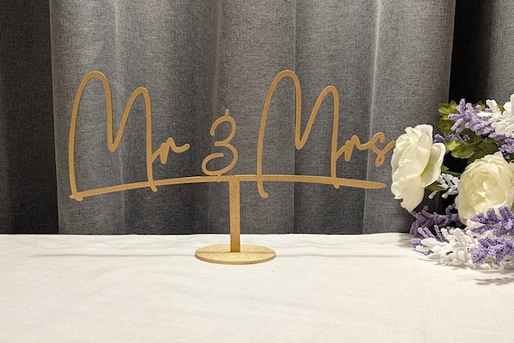 Gold Mr and Mrs Head Table Sign Mr and Mrs Wedding Table - Etsy