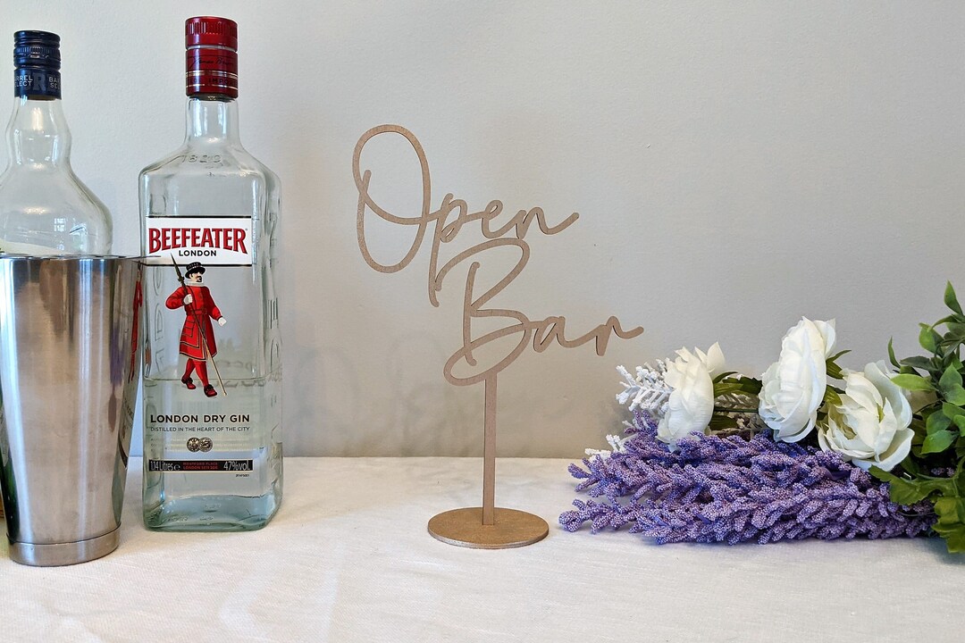 Open Bar Sign for Wedding Reception, Bar Accessories, Wedding Drink ...