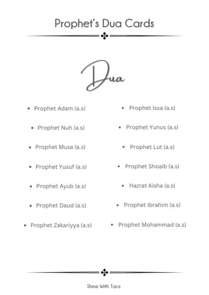 Prophet Dua Card/ 33 Prophet Dua Card/ Islamic Dua for Kids/ Prayer Cards/ Dikhr Cards/ Dua ...