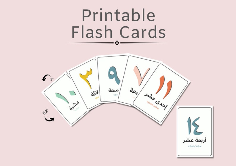 Arabic Number for Kids/ Flash Cards for Kids/ Flash Card for Learning ...