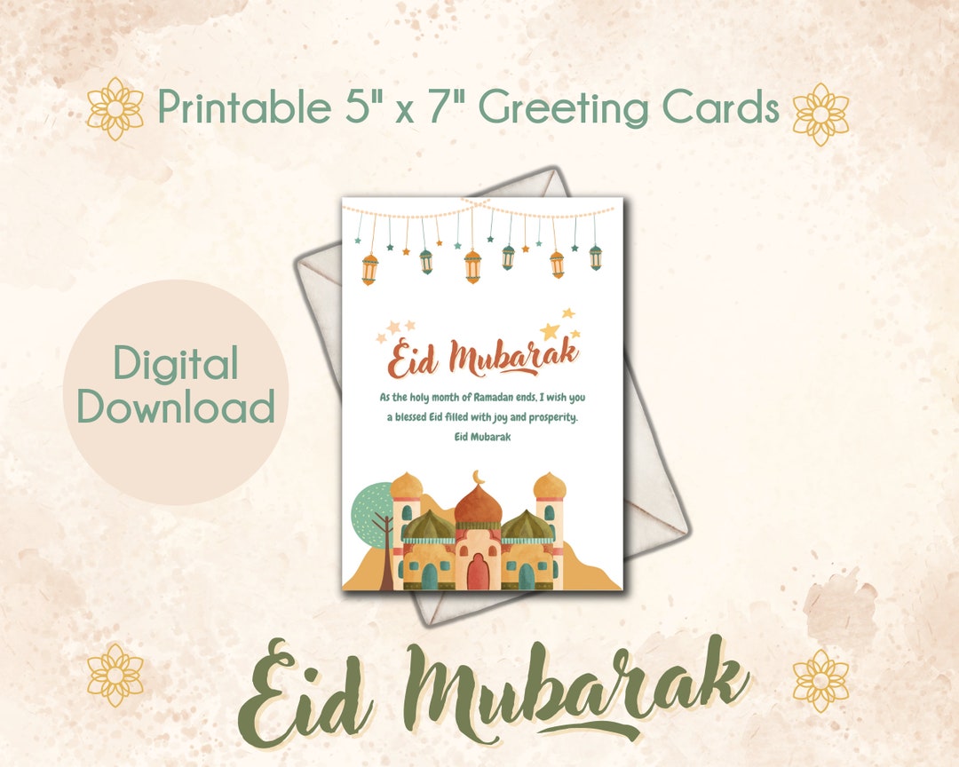 Eid Mubarak Greeting Card - Etsy