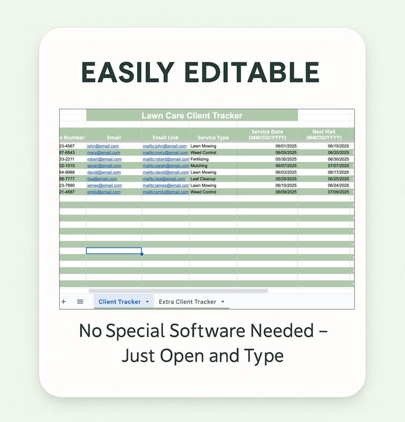 Lawn Care Client Tracker: Google Sheets Template for Landscaping - Etsy