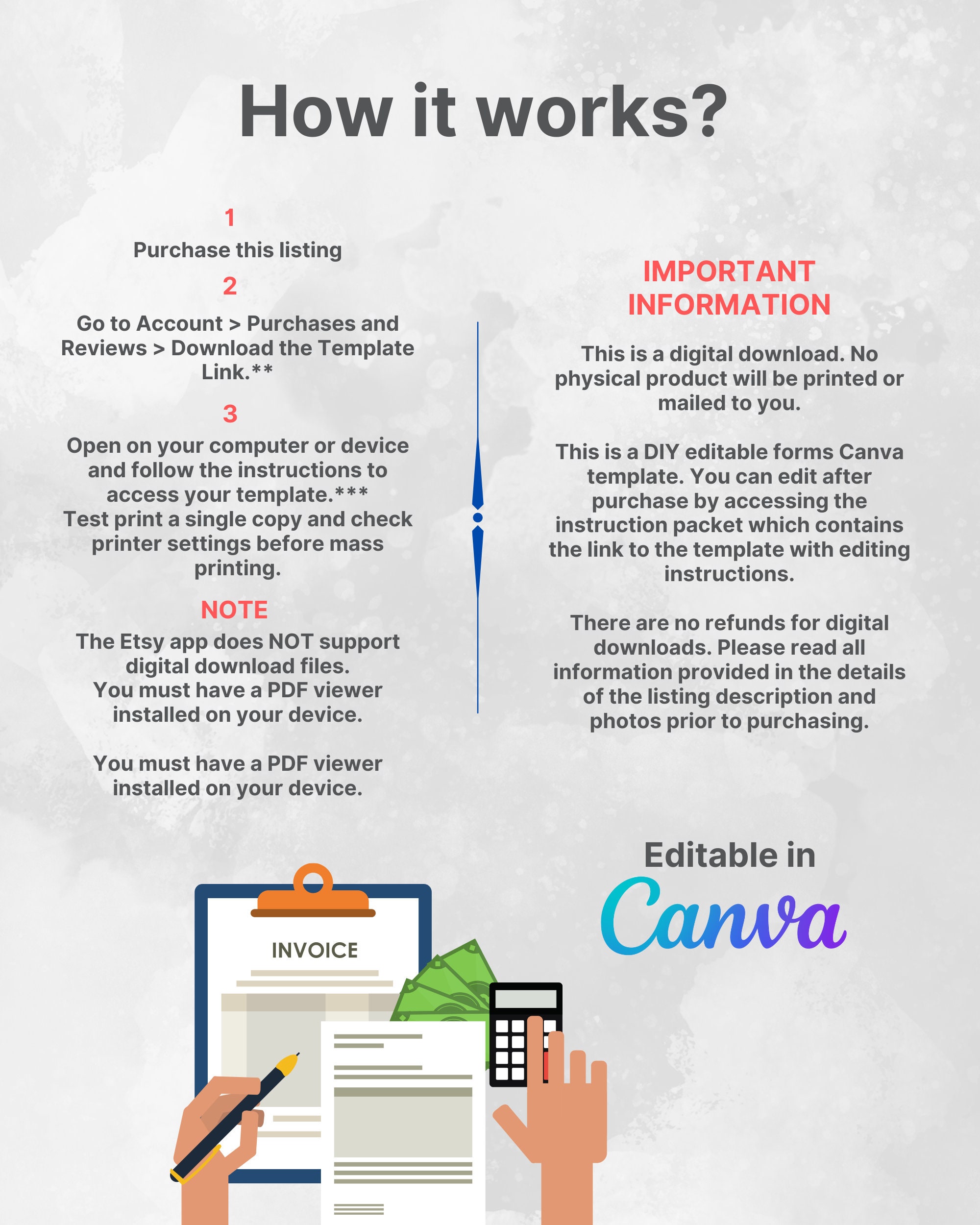 Invoice Canva Template, Editable Invoice, Canva Template, Business ...