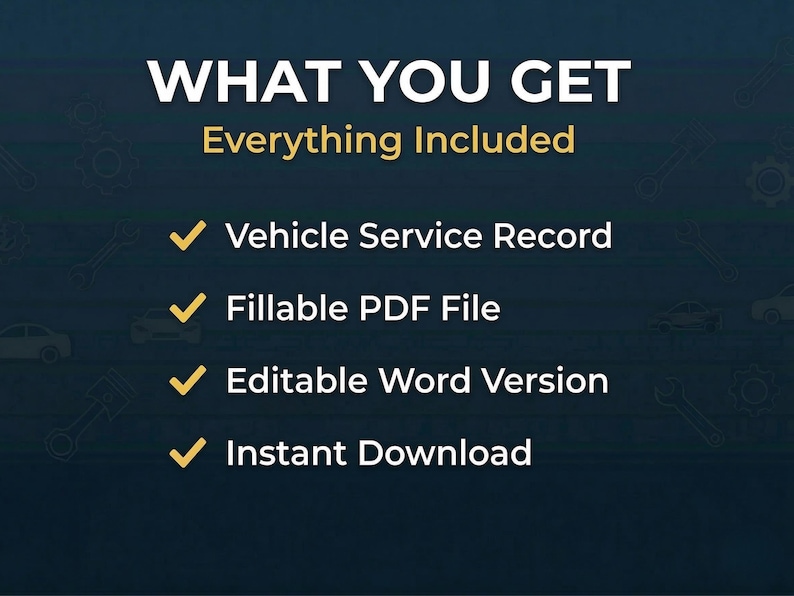 Vehicle Service Record Template – Car Service History Log Spreadsheet ...
