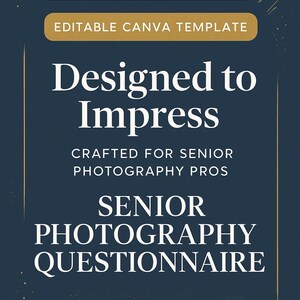 Senior Photography Questionnaire Canva Template | Client Intake Form ...