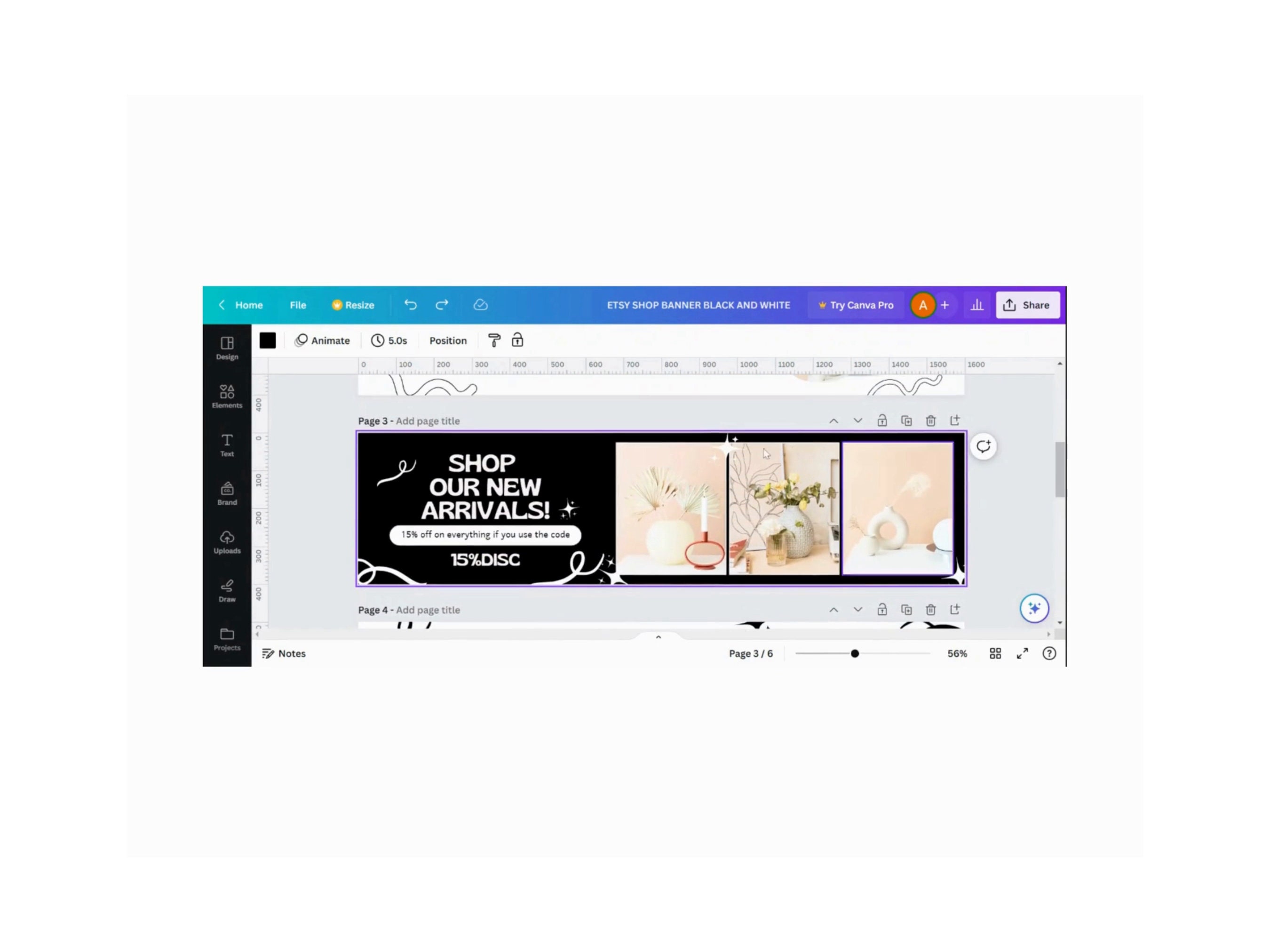 Etsy Shop Banner Kit, Etsy Shop Simple Branding Kit, Black and White ...