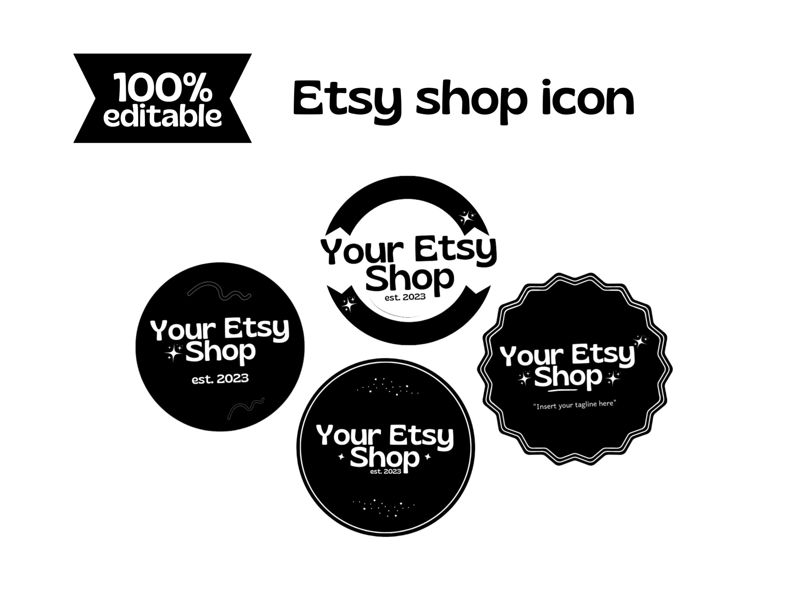 Etsy Shop Banner Kit, Etsy Shop Simple Branding Kit, Black and White ...