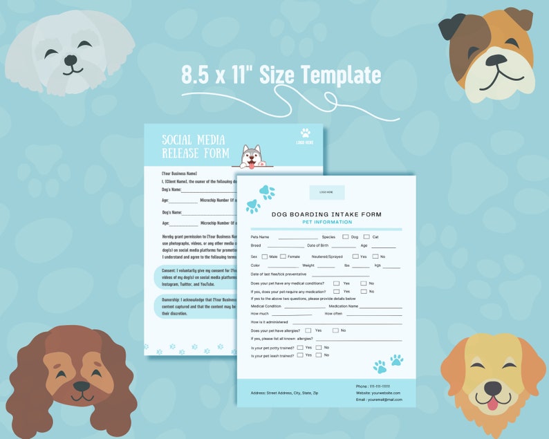Editable Pet Sitting Contract, Printable Dog Walker Forms, Customizable ...