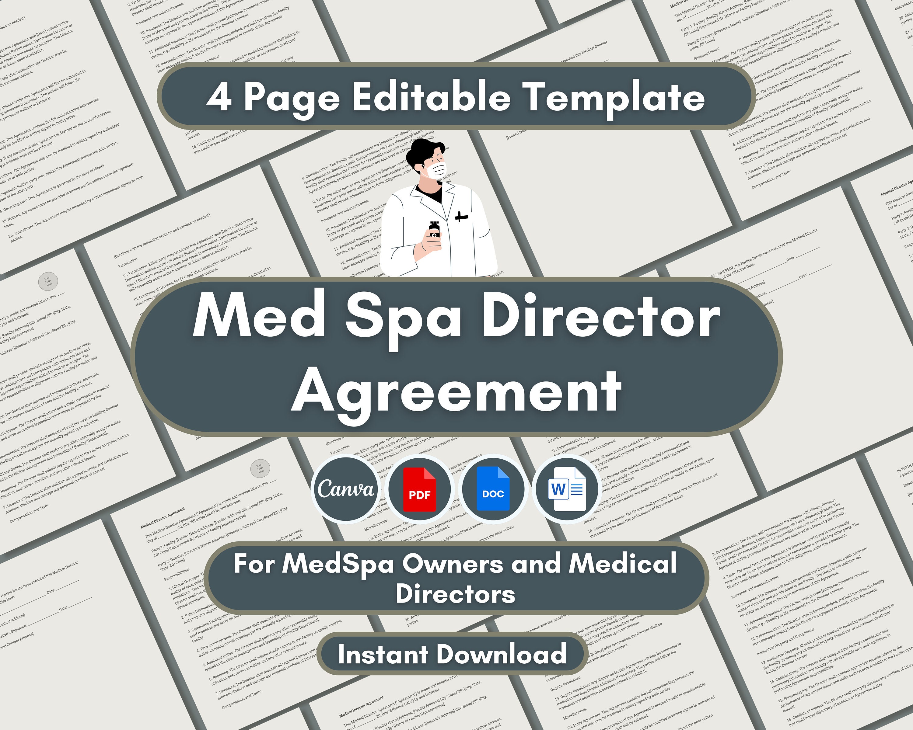 Medical Spa Template Canva Templates Med Spa Forms, Employment Contract ...