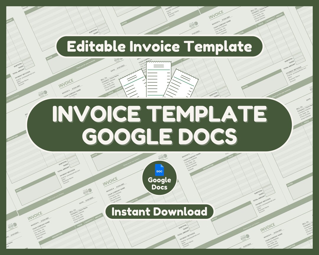 Google Doc Invoice Template, Editable Invoice, Business Invoice ...