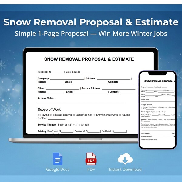 Snow Estimate Proposal - Etsy New Zealand