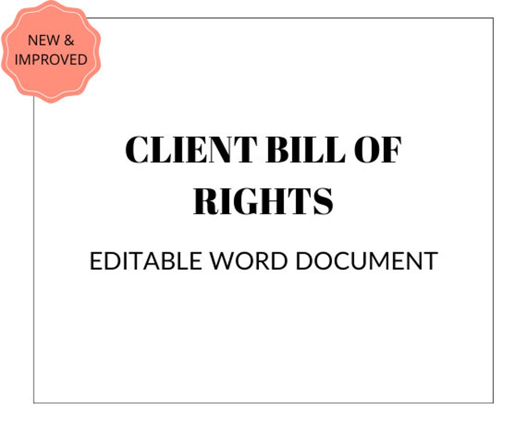 Clients Bill of Rights, Non-medical Home Care Business Template, Agency ...
