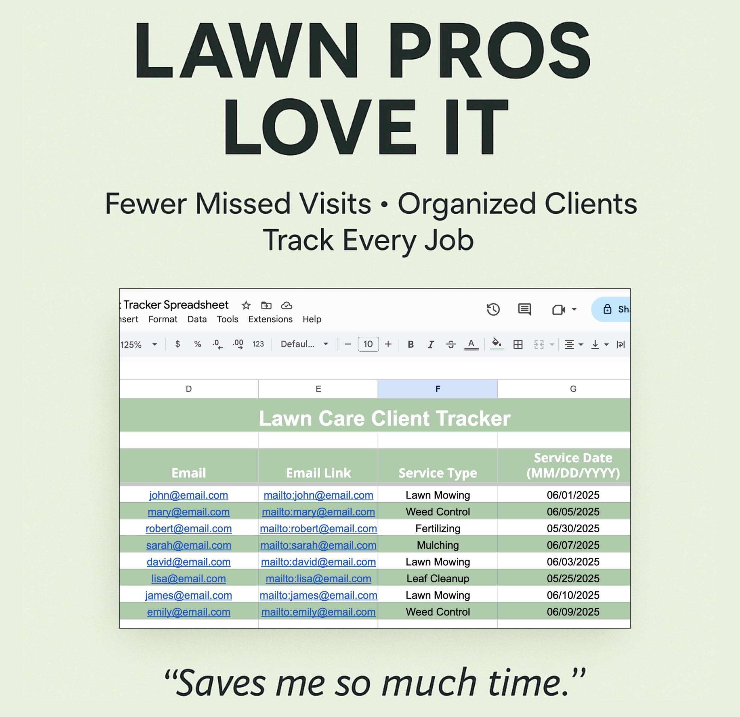 Lawn Care Client Tracker: Google Sheets Template for Landscaping - Etsy