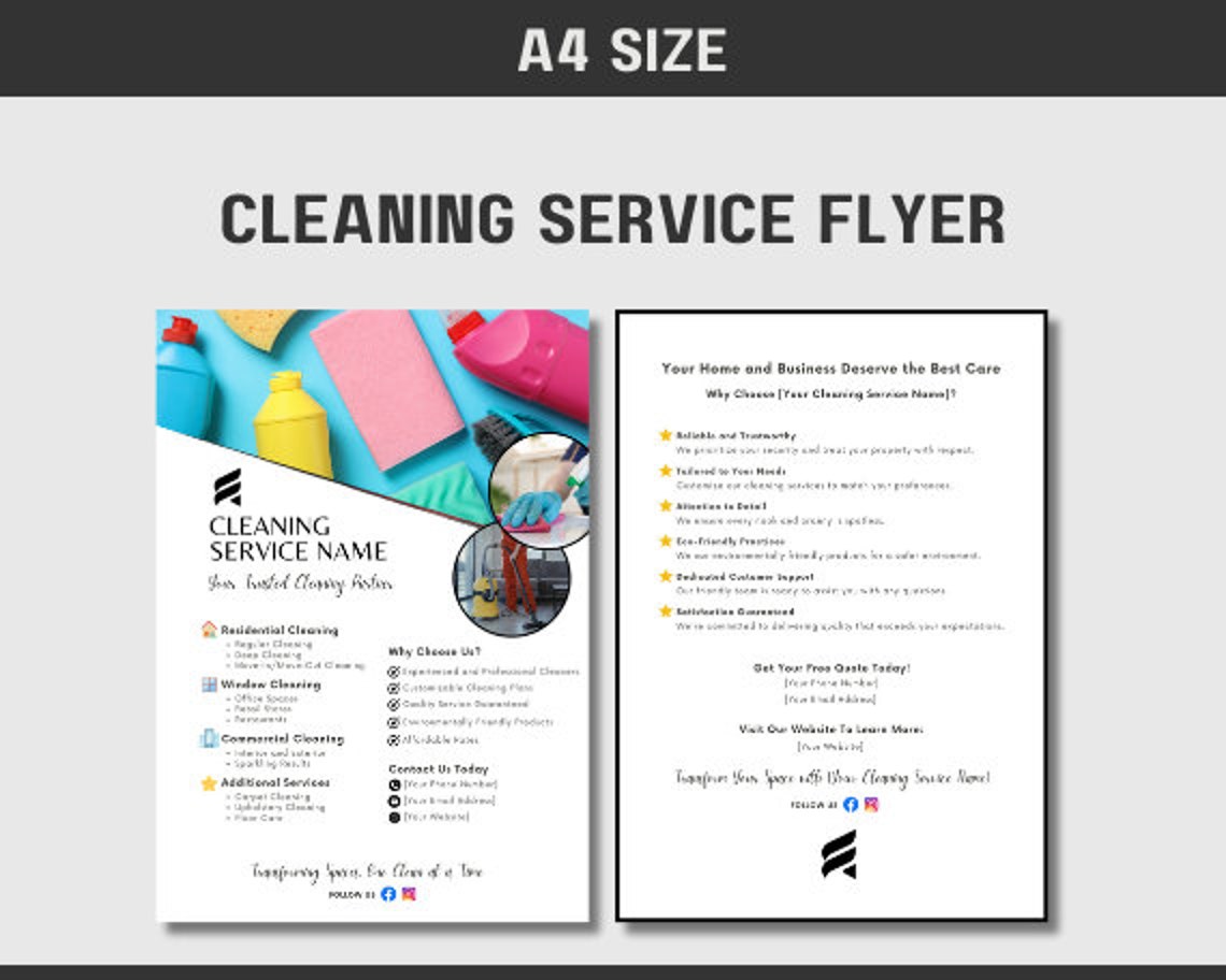 Cleaning Service Templates, Minimalist Service Contract Bundle, Service ...