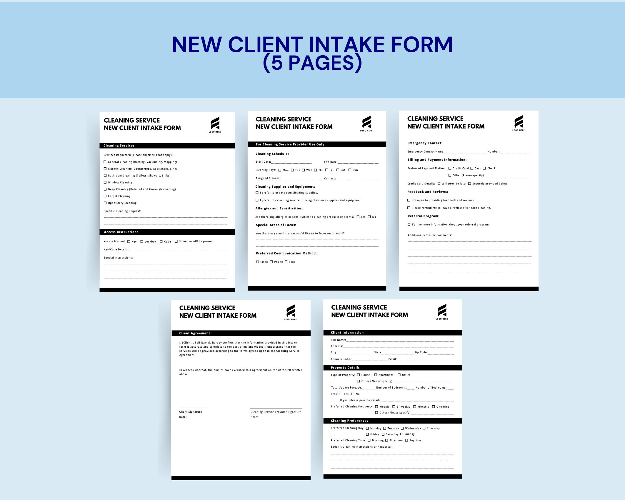 Commercial Cleaning Contract Template, Housekeeper Contract, Janitorial ...